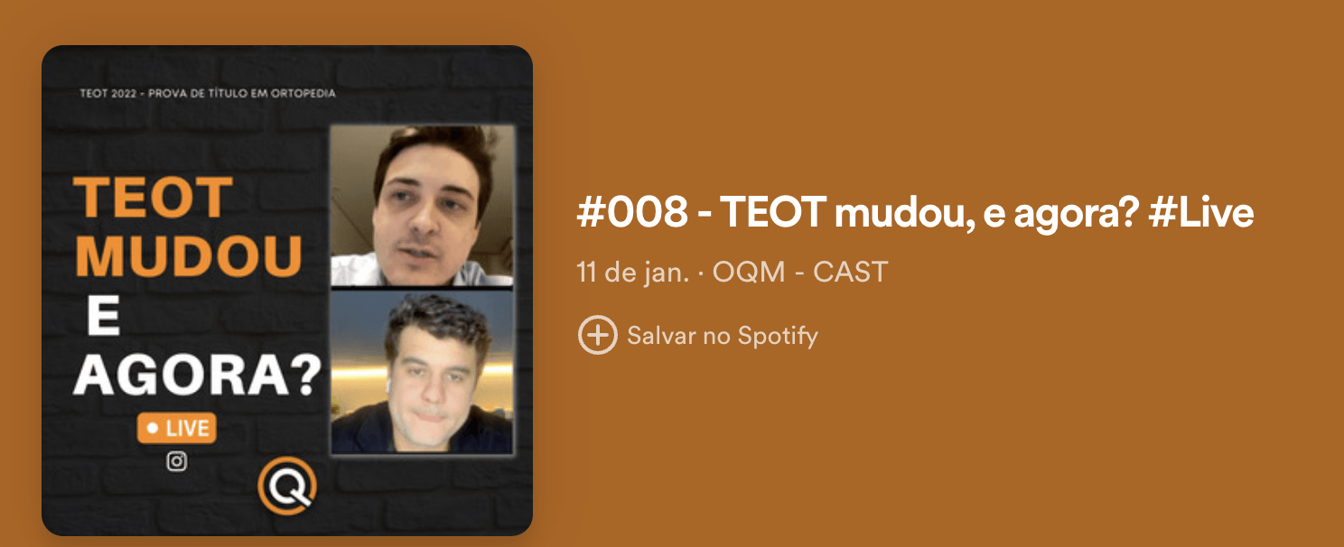 #008 - TEOT mudou, e agora? #Live - OrtopediaOQM